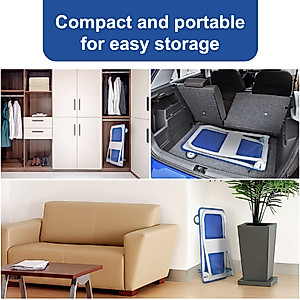 Fadidio Push Cart Dolly Dolly Cart Platform Truck Folding Foldable Flatbed Dolly Metal with Wheels Hand Trucks Platform Truck Luggage Cart Heavy Duty Rolling Tool Cart, Blue 330lbs Best Dolly Cart