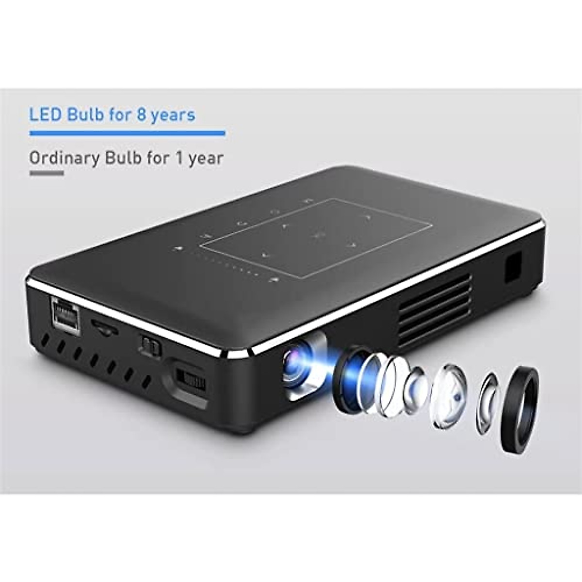 Feilx Mini Projector 2022 Upgraded Portable Video-Projector,Smart 3D Projector WiFi Bluetooth Support 4k Full HD Home Projector Portable Projector
