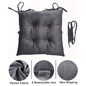 Augld 2 Pack Bar Stool Cushion Small Kids Chair Pad with Ties Square 14”x14”x2”