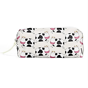 Bag Pen Case Pouch Box Organizer for Teen Girls Boys School Students Men Women Waterproof Zipper Pouch for Office Makeup, Cow Print Cow Stuff for Cow Lovers