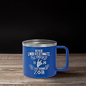 Bad Bananas BBGreek Zeta Phi Beta Sorority Paraphernalia - 14 oz Insulated Mug - Official Vendor - Never Underestimate