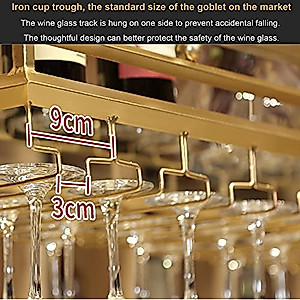 Hanging Wine Rack, Wine Glass Hanger, Household Wine Holder, Wrought Iron Bar, Height Adjustable Wine Storage Shelf (Color : C, Size : 100 * 35CM)