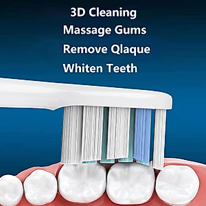 Sonic Toothbrush Head Compatible with Philips Sonicare Toothbrush HX3/6/8/9 Series Multi-Action Anchor Free Tufting (6)