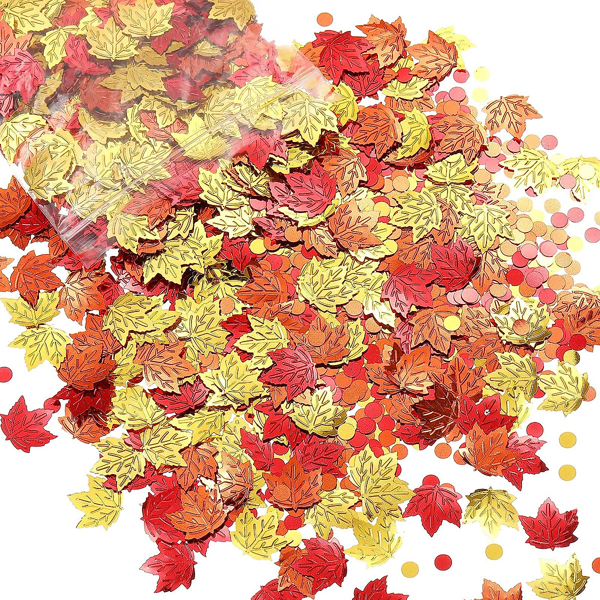 3.5 oz/ 100 g Thanksgiving Fall Confetti Maple Leaf Confetti Foil Metallic Sequins Fall Confetti for Autumn Holiday Thanksgiving Party Supplies