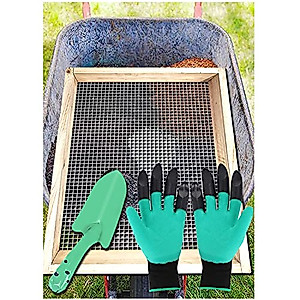 Soil Sifter, Dirt Sifter for Gardening, Compost Sifter, Garden Sieve, Light Wood Sifter for Rocks, Screen Sifter Top Soil/Peat Moss/Worm/Leaves/Loam Soil/Sand,Great Garden Tool for Plants & Vegetables