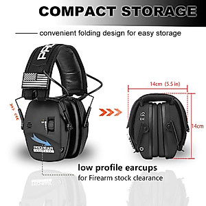 PROHEAR 036 Digital Electronic Shooting Ear Protection Patriot Sound Amplification Earmuffs & 016 Shooting Ear Protection Safety Earmuffs Gun Range Hunting (Black)