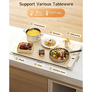 Warming Mat for Food, Home Essentials Food Warmer,6 Temperature and Timer Settings,Fast Heating, and Even Heat Distribution,Electric Warming Tray for Buffets, Parties, and Everyday Use