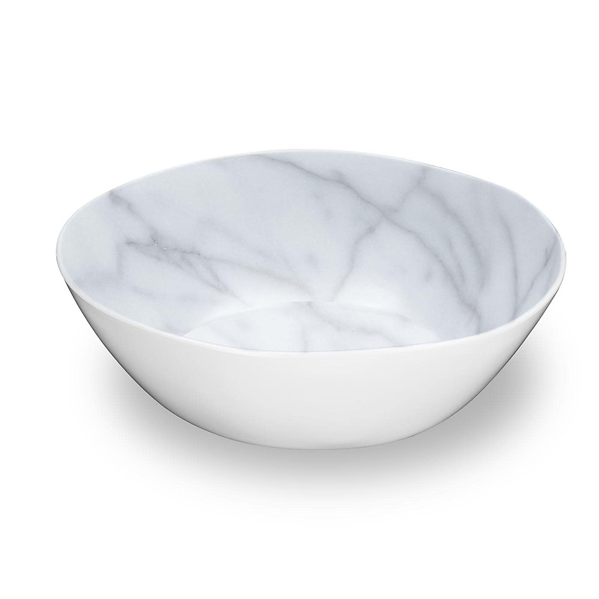 TarHong Carrara Marble Dinnerware 12 Piece Set, Pure Melamine, Shatterproof, 4 Dinner Plates, 4 Salad Plates, 4 Bowls