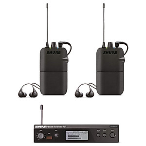 Shure PSM300 P3TR112TW Wireless in-Ear Personal Monitoring System with SE112 Earphones, Twinpack - H20 Band