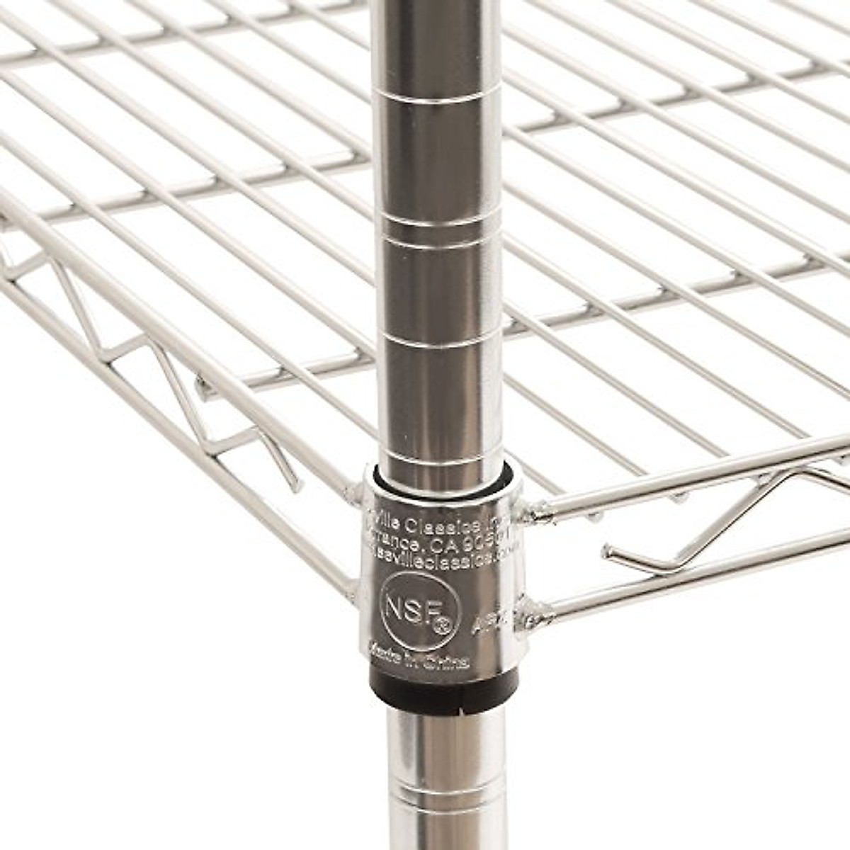 Seville Classics UltraDurable Commercial-Grade 5-Tier NSF-Certified Steel Wire Shelving with Wheels, 24" W x 18" D x 72" H, UltraZinc