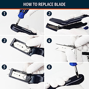 Inwell Tradesman Pro Utility Knife | 40 Degree Angle Designed | Retractable Razor Blade Set | Box Cutter | Includes 6pcs SK5 Blades | Best for Carpet Installation, Window Repair, Roofing and More