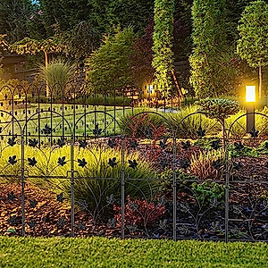 Sunexinlo 3Ft Tall Garden Fence, 15-Pack High Garden Fencing Decorative No dig Animal Barrier Metal Border Fence Panel for Yard, 15 Feet