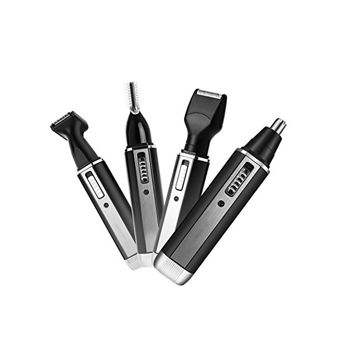 4 in 1 Rechargeable Nose Sideburn Eyebrow Beard Ear Hair Trimmer for Men & Women, Nose Ear Trimmer/Beard Trimmer/Sideburn Trimmer/Eyebrow Trimmer (Black)