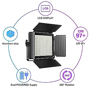 GVM RGB LED Video Light with Bluetooth Control, 60W Photography Studio Lighting Kit with Stands, 2-Packs 880RS Dimmable Led Panel Light for Youtube, Streaming, Gaming, 8 Applicable Scenes, CRI97