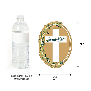 Big Dot of Happiness Elegant Cross - Shaped Cards - Religious Party Thank You Note with Envelopes - Set of 12