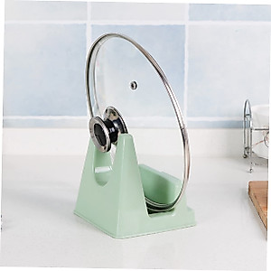 Anneome 2pcs Plastic Green Pan Lid Rack, Pot Cover Organizer, Storage Holder for Kitchen