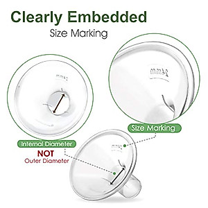 Maymom MyFit Flange Set, Two-Piece Breast Shield (15mm Small) Base Connector Compatible with Selected Ameda Breast Pumps (Shield 15mm + Connector)
