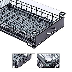 Rice rat Vertuo Capsule Holder Drawer for Nespresso With Glass For Cabinet Vertuoline Pod Storage Rack For Counter (Class-40 Pods（With handle）)