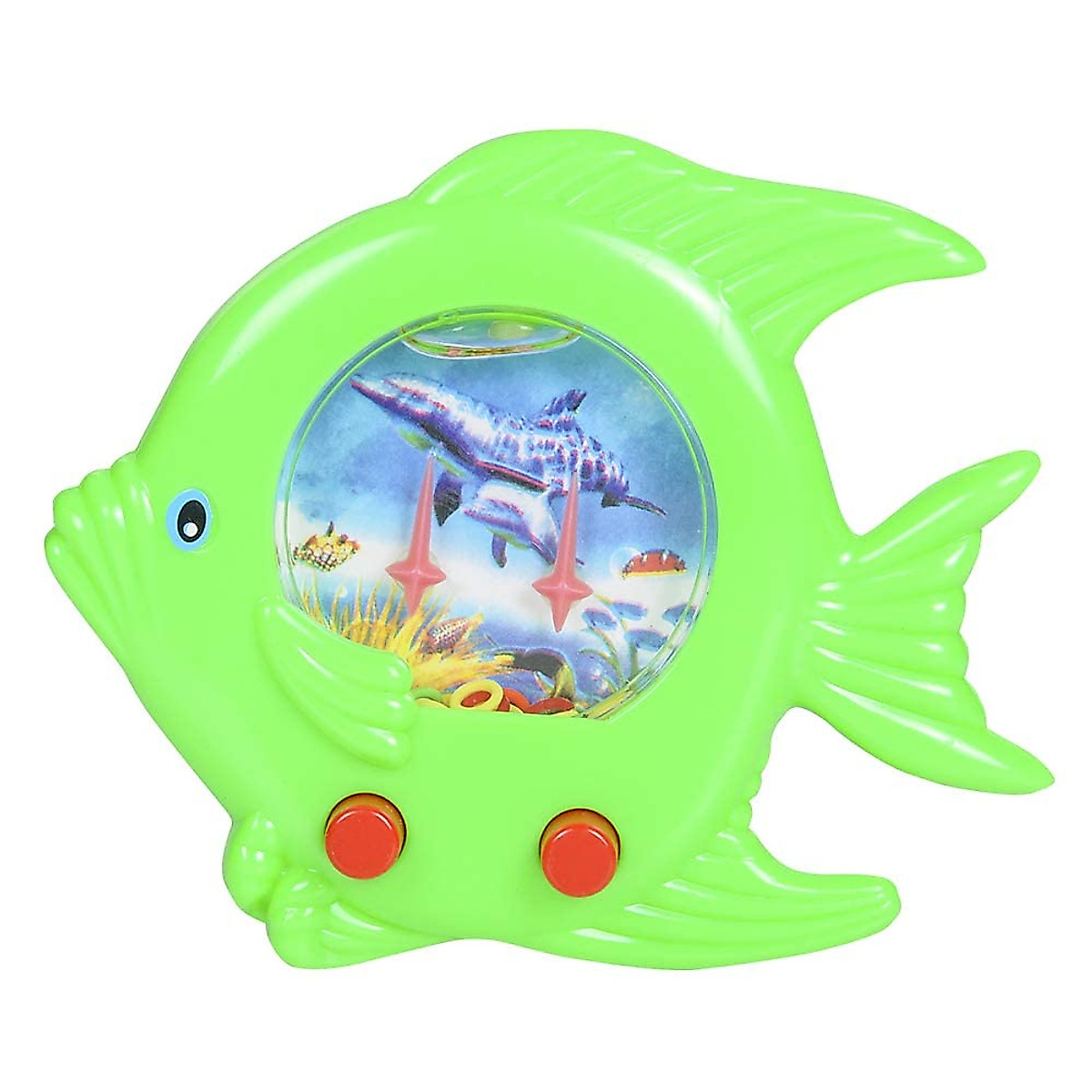 Fish Water Ring Toss Toy - (Pack of 12) Water Ring Game Handheld Retro Game Pocket Travel Toys for Car Game Road Trip Activities for Kids Birthday Party Favors Goodie Bags Stuffers for Kids Toys