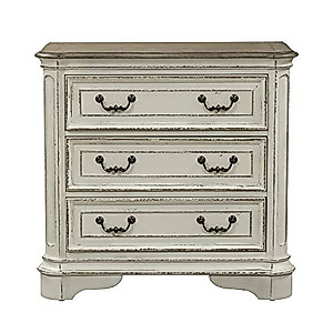 Liberty Furniture Industries Magnolia Manor 3 Drawer Bedside Chest w/Charging Station, W36 x D18 x H34, White