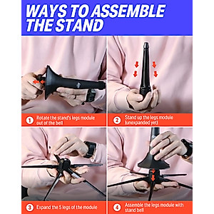 Eastar Trumpet Stand Portable Trumpet Holder Foldable Metal 5 Leg Stand for Brass Instruments EST-001