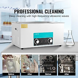 Mophorn 22L Ultrasonic Cleaner 304 Stainless Steel Professional Knob Control Ultrasonic Cleaners with HeaterTimer for Jewelry Watch Glasses Circuit Board Dentures Small Parts Dental Instrument