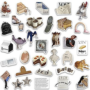 INS Aesthetic Stickers for Water Bottle, Waterproof Scrapbook INS Stickers, 63PCS Vinyl Stickers for Laptop Phone Skateboard Bumper Decals, Personalized Stickers Pack for Kids Teens Girls (INS)