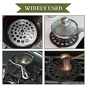 OLIGAI Heavy Duty Cast Iron Round Meat Trivet,Heat Diffuser Plate