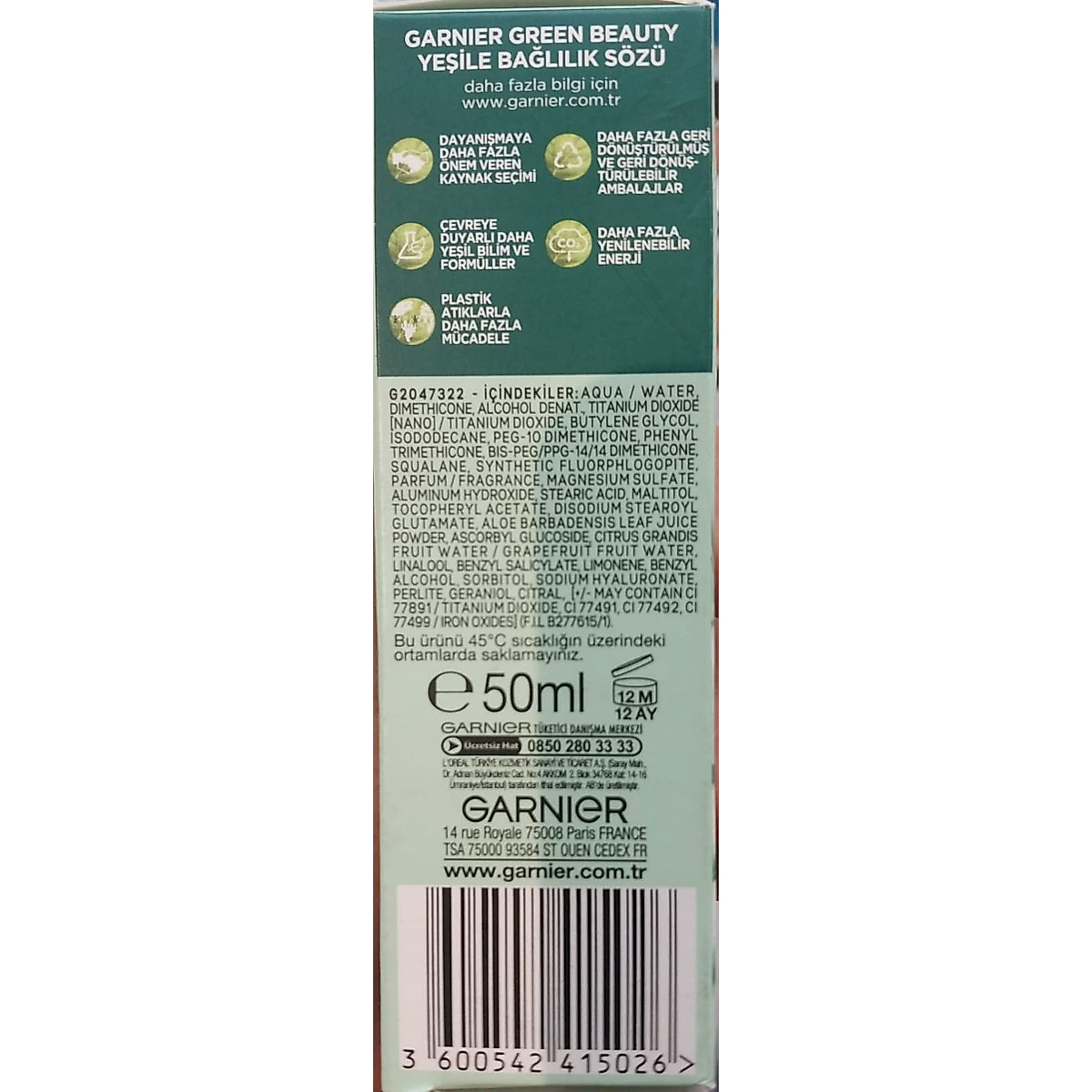 Garnier Skin Naturals Classic Hyaluronic Aloe All-in-1 BB Medium Cream, 50ml