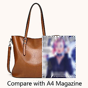 Rullar Women Ladies Satchel Zipper Shoulder Crossbody Top-handle Bag Multifunction Tote Purse Handbag Brown