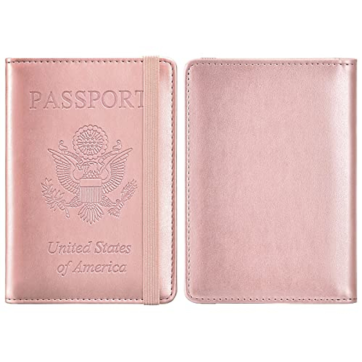 HerriaT Passport and Vaccine Card Holder Combo,Cover Case with CDC Vaccination Card Slot, Leather Travel Documents Organizer Protector, with RFID Blocking, for Women and Men