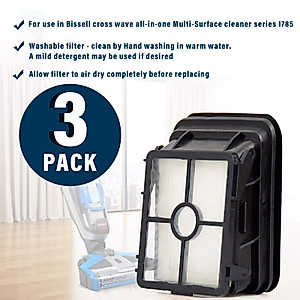 2306A,1785A Replacements Brush Roller & Filters Set Compatible with Bissell Crosswave 1785 2306 2551 Series Wet Dry Vacuum Cleaner