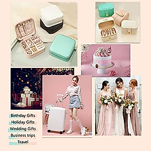 Travel Jewelry Case Set, Small Jewelry Boxes, Travel Jewelry Box for Girls Gift, Portable Jewelry Organizer for Necklaces, Earrings, Rings(2 in 1,Black)