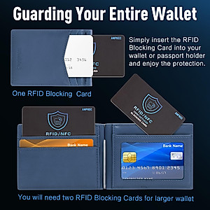ANPKEC RFID Blocking Card, Contactless NFC Debit Credit Card Passport Protector for Men&Women, One Card Protects Entire Wallet/Purse, 5 Pack