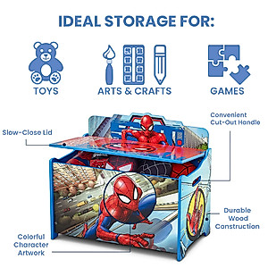 Delta Children Deluxe Toy Box, Spider-Man