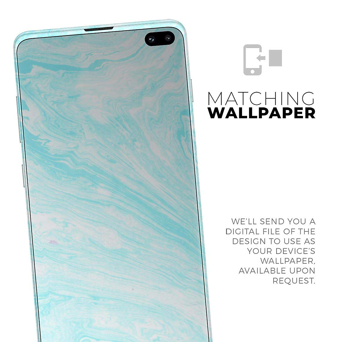 DesignSkinz Bright Blue Textured Marble Protective Vinyl Decal Wrap Skin Cover Compatible with The Samsung Galaxy S20 (Screen Trim & Back Glass Skin)