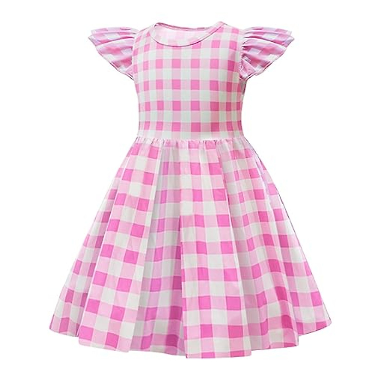 Fpoqbod Girls Pink Gingham Costume Dress Movie Cosplay Kids Party Halloween Fancy Plaid Dressess (Pink, 8-9 Years)