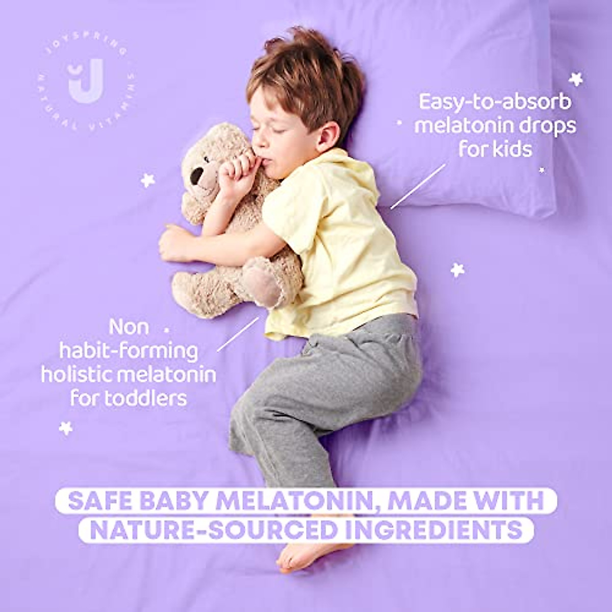 JoySpring SleepBerry Melatonin for Kids with Elderberry - Liquid Melatonin for Kids Sleep Support - Natural Children Melatonin Liquid with Vitamin D - Melatonin for Kids Liquid - Toddler Melatonin