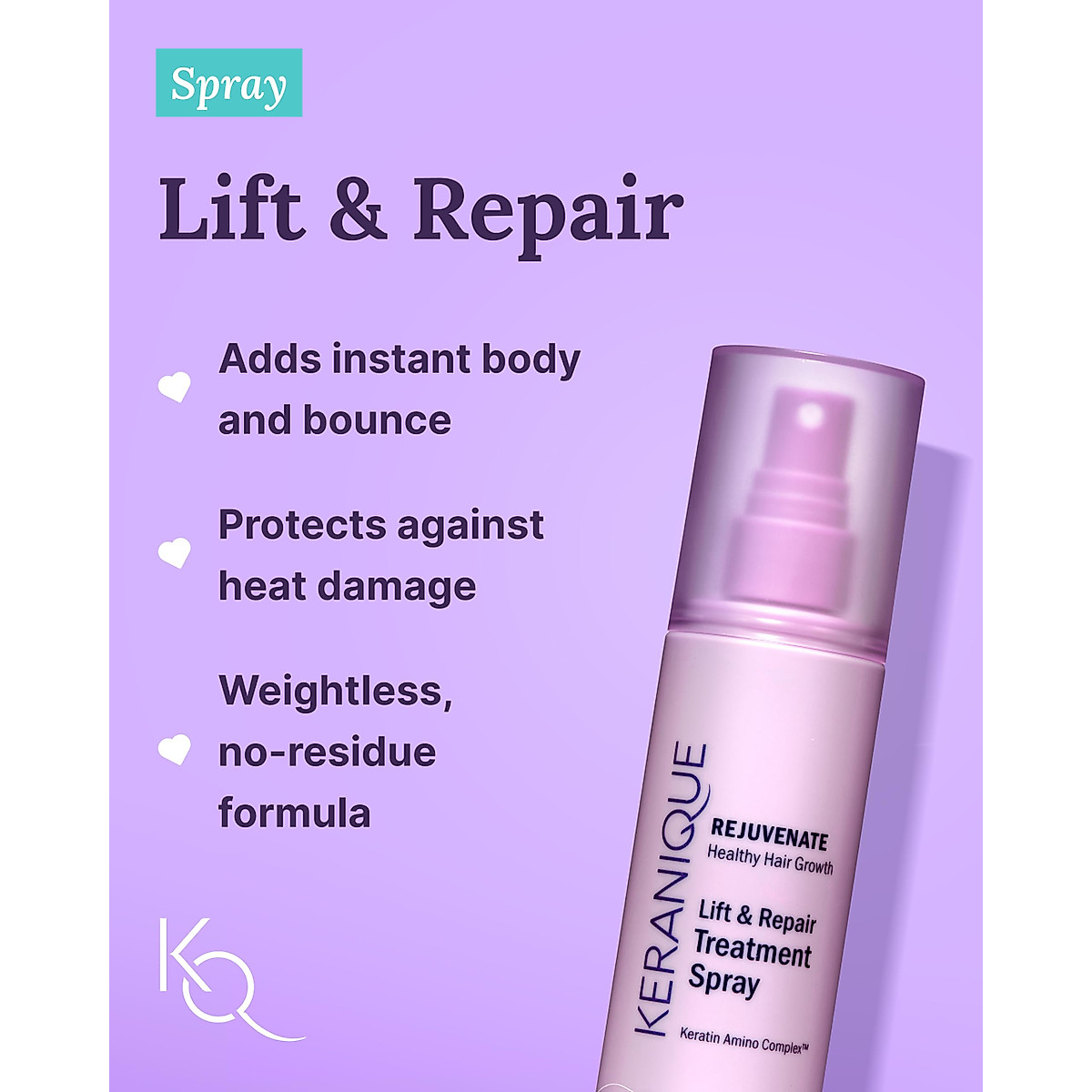 Keranique Hair Growth Products Set 2% Minoxidil Hair Regrowth Treatment for Women - Deep Hydrating Shampoo and Conditioner - Hair Thickening & Volumizing Spray - Hair Loss Treatment System - Full Kit