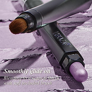 LUXAZA Cream Single Eyeshadow Stick with Blending Brush, Hypoallergenic Eye Shadow Stick Makeup, Pro Waterproof & Long Lasting Eye Brightener Stick,Eyeshadow Pencil Crayon Shimmer #127