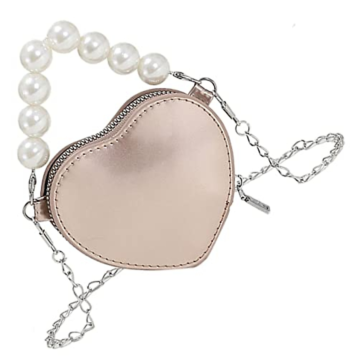 TENDYCOCO 5pcs Fashion Clutch With Wrist Handle Day Mini Strap Bag Gifts Shaped Chain Crossbody Cross Shoulder Small Tote Gift Body for Purse Heart-shaped Women Pearl Evening Girl Handbag