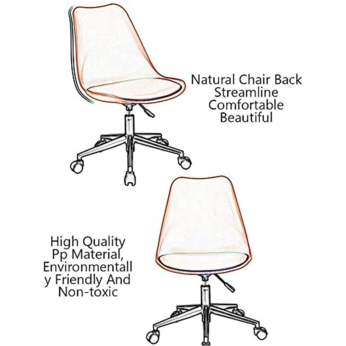 MayNuo Chair Computer Chair Lift Swivel Chair Home Office Chair Small Game Chair Small Swivel Chair Student Chair Desk and Chair/Yellow