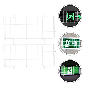 Holibanna Emergency Exit Light Wire Guard 2pcs Mount Exit Sign Damage Stopper Cage Steel Wire Guard Emergency Sign Protective Covers for School Office Gym