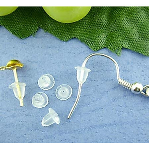 Earring Backs,Rubber Earring Backs for Studs/Droopy Ears,Earring Backs Rubber Plastic Earring Backs Flat Earring Backs Clear Earring Backs Earring Backings Earring Backs for Heavy Earring(100)
