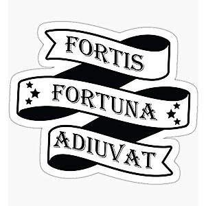 Fortis Fortuna Adiuvat (Fortune Favors The Brave) - Sticker Graphic - Auto, Wall, Laptop, Cell, Truck Sticker for Windows, Cars, Trucks