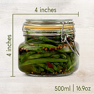 Galashield Glass Jars with Lids 16 oz Food Storage Jars with Airtight Lids Leak Proof Glass Canisters Kitchen Jars