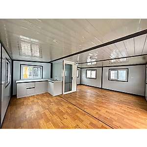 Generic Foldable Tiny Home, 19x20 FT, 1 Bath, 2 Rooms, 1 Kitchen, White, 07112003