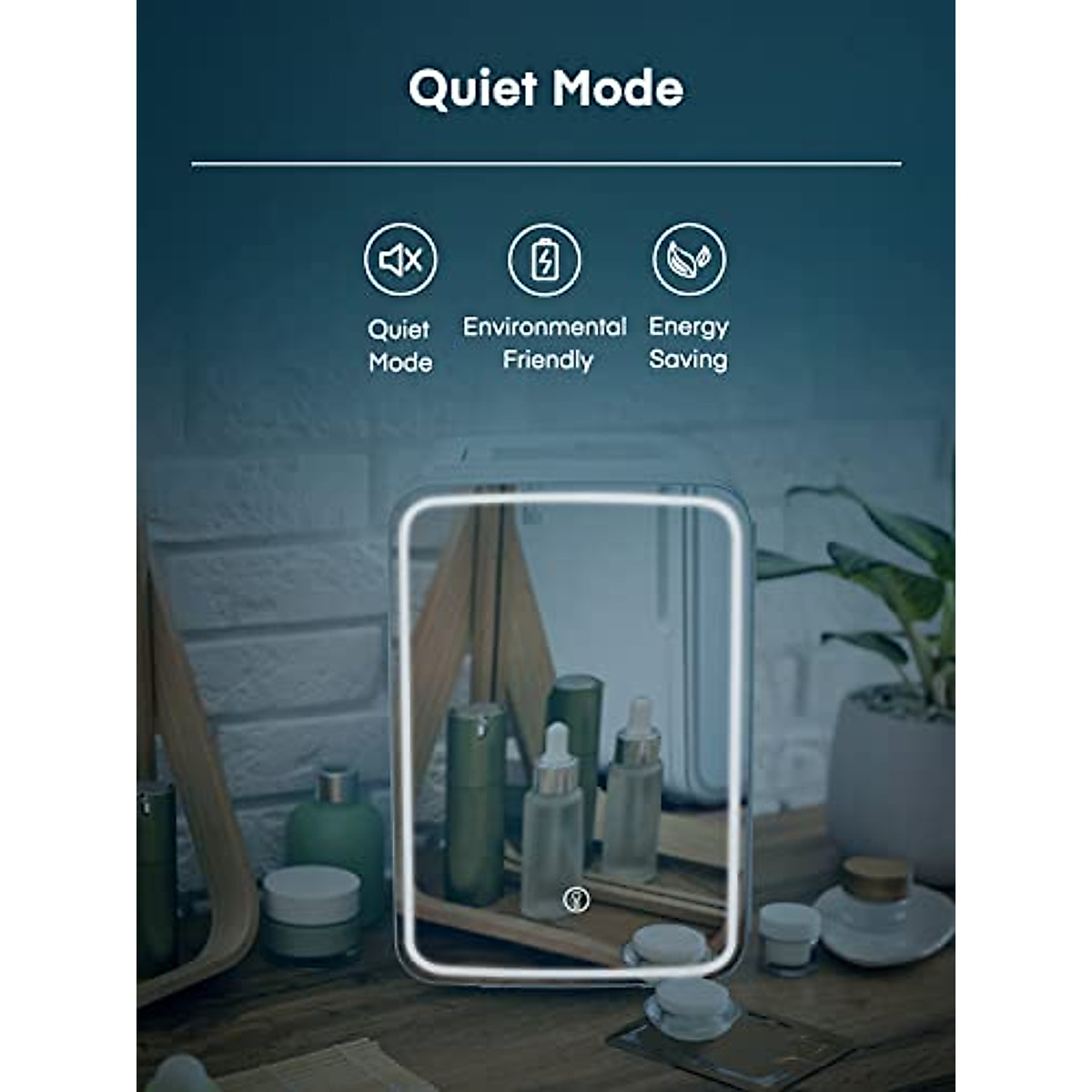 FOHERE Skincare Mini Fridge for Bedroom 10 Liter/11 Can, Portable Mini Fridge for Food, Beverage, Cosmetics, Snacks, Cooler and Warmer Function, AC/DC Small Refrigerator with Mirror, White