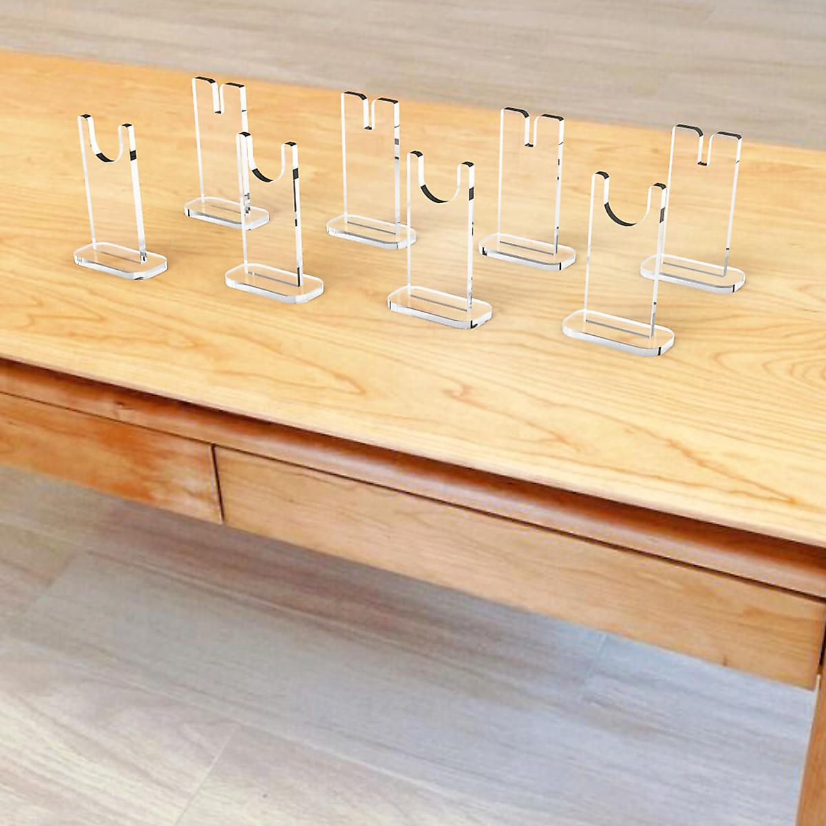 LITAITAI 4Pcs Knife Display Stand ,Acrylic Knife Holder Collector ,Knives Extendable blade holder, Single Knife Holder for Home Decor (clear bottom)