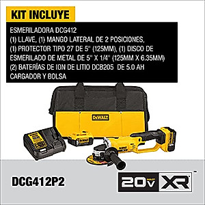 DEWALT 20V MAX* Angle Grinder Tool Kit, 4-1/2-Inch (DCG412P2)